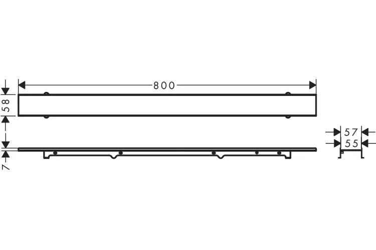 Верхня частина "RainDrain Rock" під плитку для душового трапу 700 мм ...
