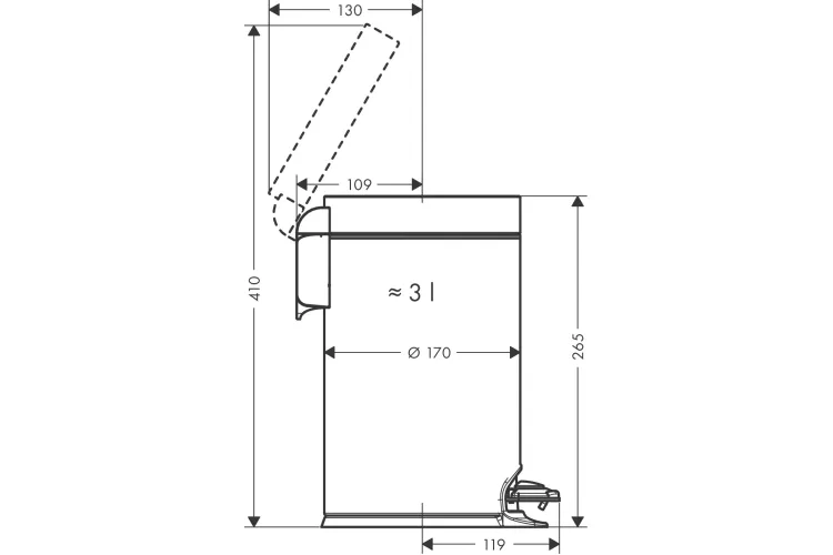 AddStoris Відро для сміття 3L Matt Black (41775670) - купити у Львові ...