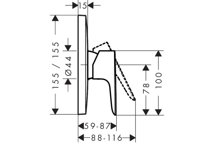 Змішувач Talis E прихованого монтажу для душу, Matt White (71765700 ...
