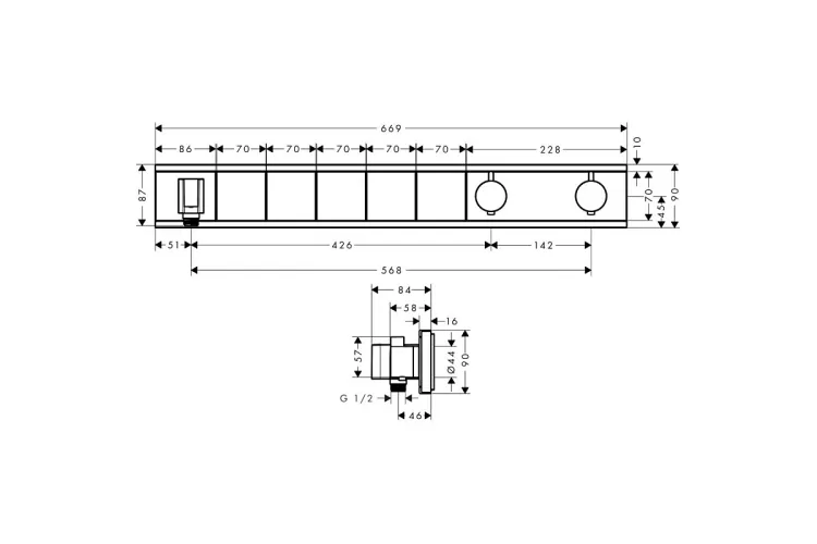 Термостат прихованого монтажу RainSelect на 5 клавіш Chrome (15358000 ...